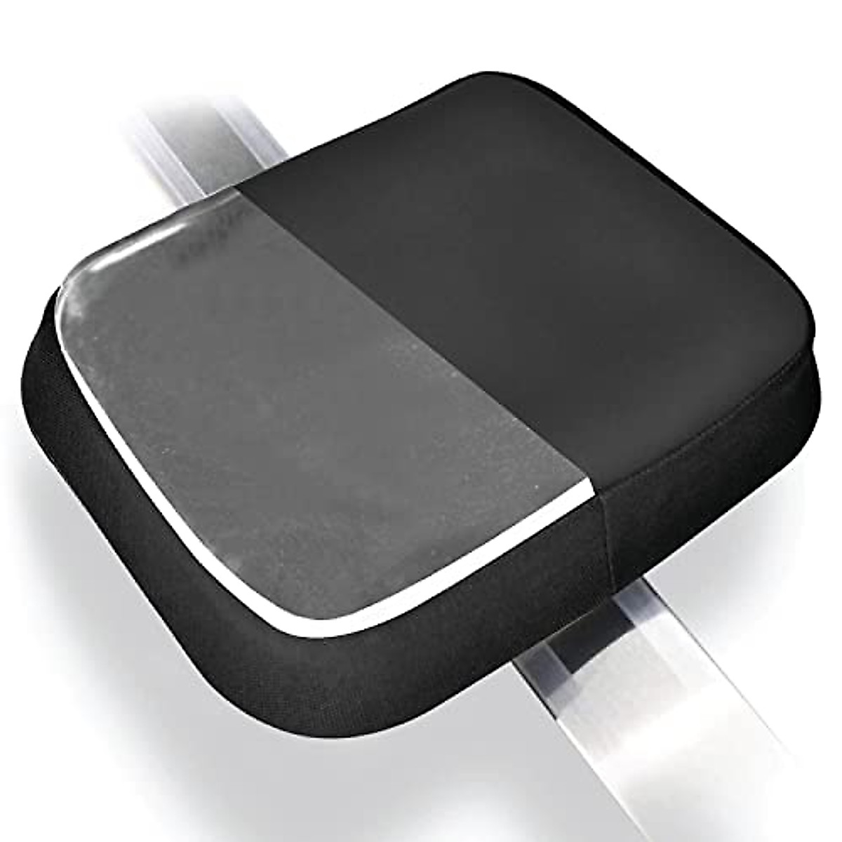 Rowing Machine Seat Cushion - 100% Gel Padded Rower Seat Cushion for Hydrow, Concept 2 Rowing Machine and Other Row Machines - Rower Accessories and Seat Pad (Black)