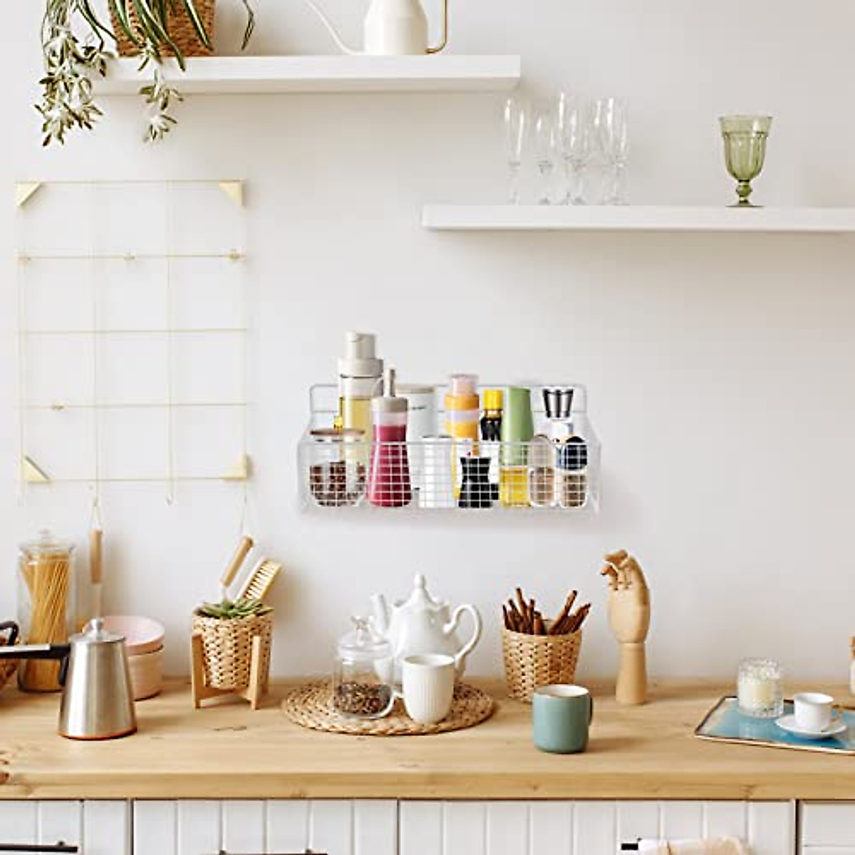 2Pcs Shower Caddy Shelf Organizer Rack, JOPBENG No Drilling Wall Mounted Bathroom Organizer, Rustproof Self Adhesive Shower Shelves for Bathroom Toilet Kitchen RV