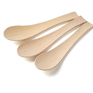 Bamboo Spoons -200 Count Disposable Spoons 5.51" Heavy Duty, Heat Resistant, Compostable Spoons for Eating 100% Biodegradable Renewable Cutlery Bulk for Parties/Picnics/Big Event/Daily Use/Travel