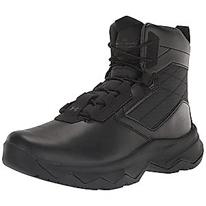 Under Armour Men's Stellar G2 6" Side Zip Lace Up Boot, (001) Black/Black/Pitch Gray, 11.5