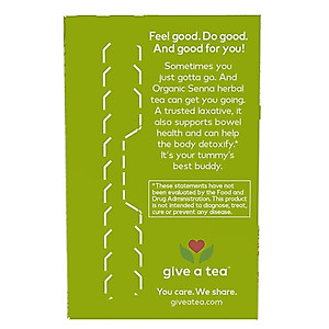 NOW Foods, Certified Organic Senna Tea, Caffeine Free, Relieving, Non-GMO, Premium Unbleached Tea Bags with No-Staples Design, 24-Count