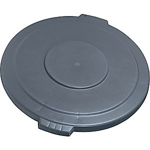 CFS 34104523 Bronco Polyethylene Round Lid, 26.88" Diameter x 2-1/4" Height, Gray, for 44 Gallon Trash Containers