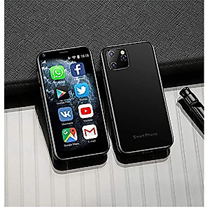 SOYES XS11 3G Mini Smartphone 2.5Inch WiFi GPS China Mobile RAM 1GB ROM 8GB Quad Core Android Cell Phones 3D Glass Slim Body HD Camera Dual Sim Google Play Cute Smartphone (Black)