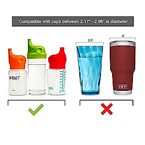 Silicone Sippy Cup Lids, Spill and Leak Proof with Soft Spout for Babies, Toddlers and Kids, for Narrow Cups