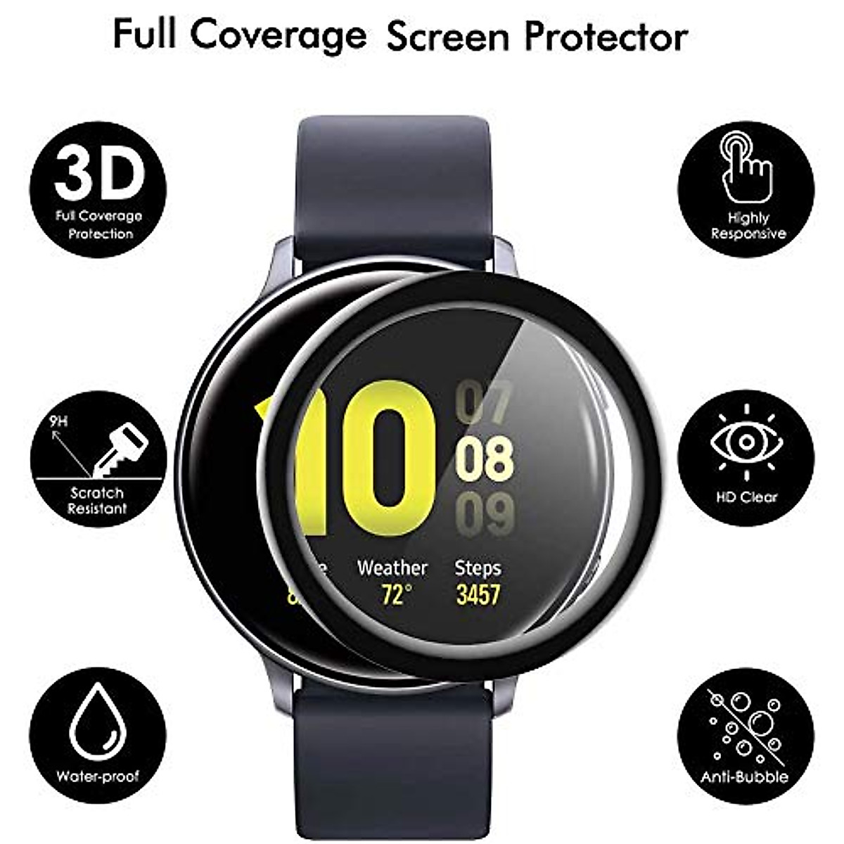Compatible for Amazfit GTS 2 Mini Screen Protector, YOUkei 3D Full Coverage PET Soft Screen Protector Film for Amazfit GTS 2 Mini Fitness Smart Watch (3 pack)
