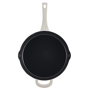 Ayesha Curry Enameled Cast Iron Skillet/Fry Pan with Pour Spouts, 10 Inch, French Vanilla