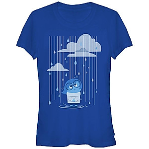 Junior's Inside Out Sadness Rain T-Shirt - Royal Blue - X Large