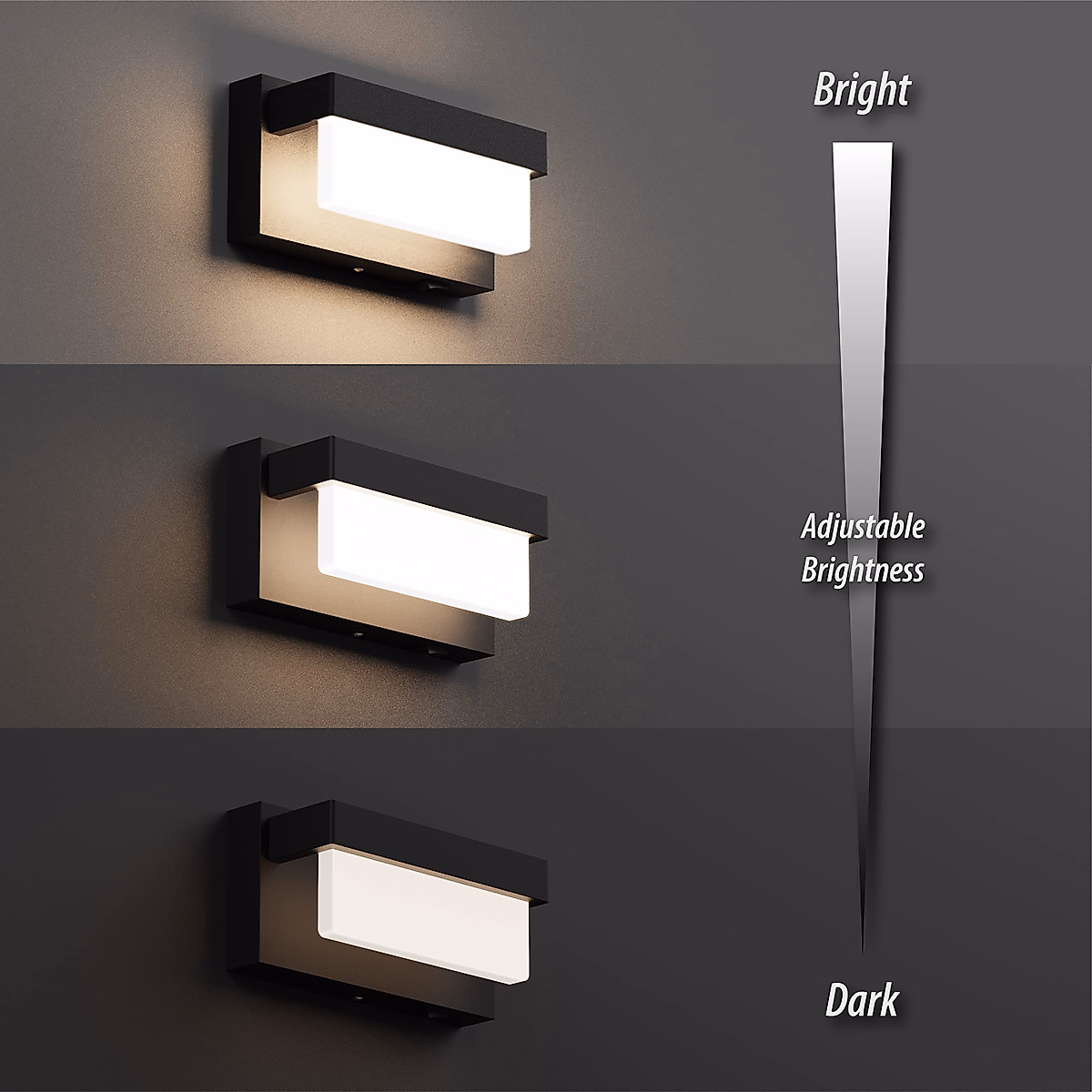 LIGHTINN Wall Sconce Black Wall Light with On/Off Switch 8 inch LED Wall Lamp Acrylic Lampshade 4000K Sconce Wall Lighting