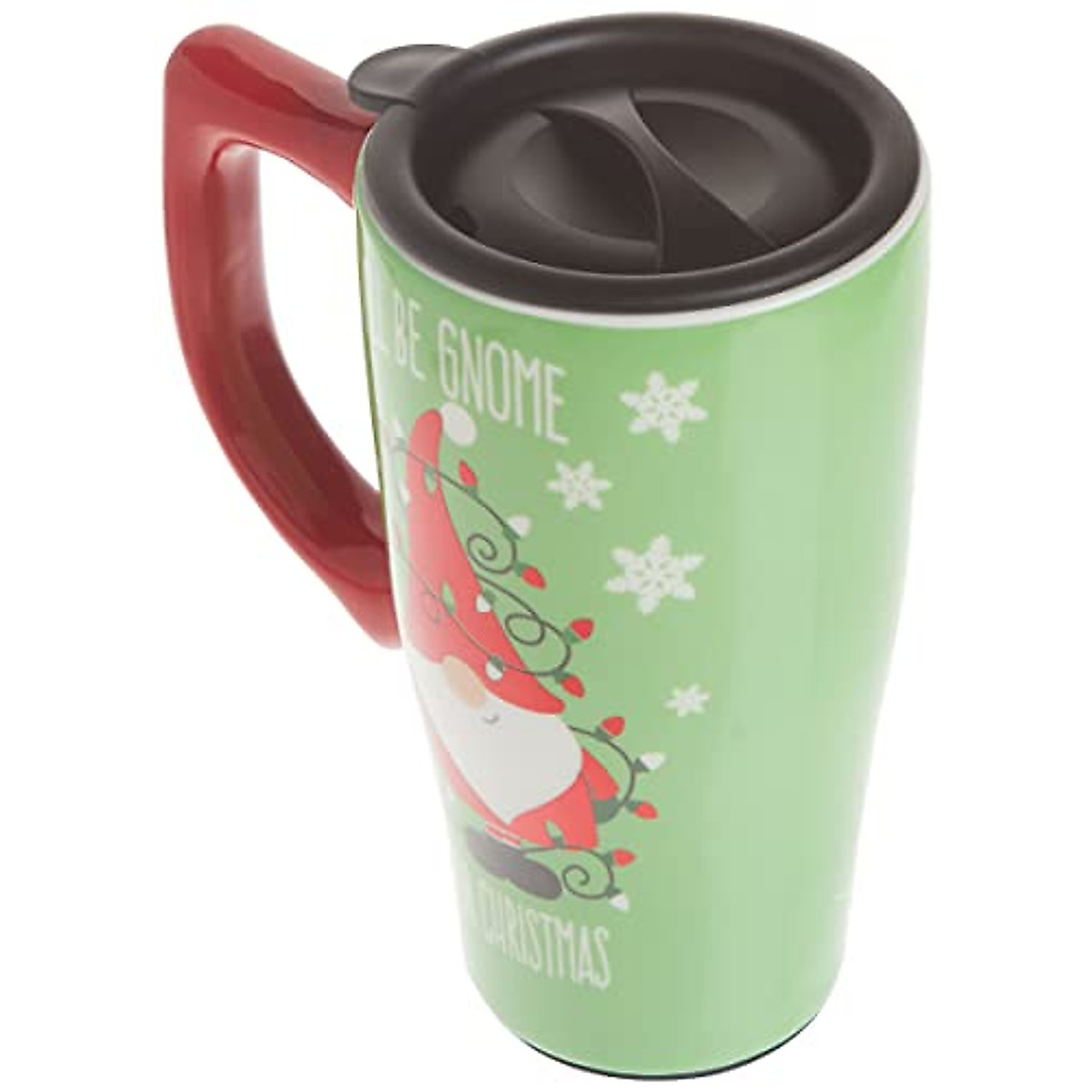 Spoontiques Travel-Mug Coffee Cup, 18 Oz, Christmas Gnome (12570)