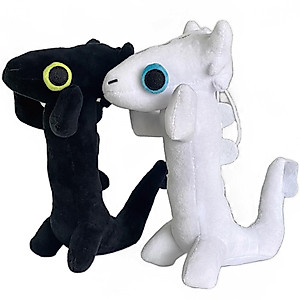 TQJOUJOU Dancing Toothless Plush, 10 inch Black and White Toothless Plush, Adorable Anime Stuffed Animals Toys Pillow for Kids and Fans Easter Birthday Gift