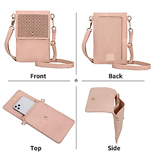 AnsTOP Crossbody Phone Purse for Women, Lightweight Shoulder Wallet PU Leather Phone Case Bag