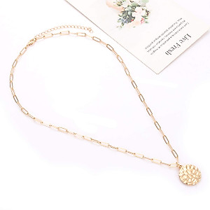 XOCARTIGE Clay Bead Necklace, Colorful Surfer Heishi Beaded Choker Necklace for Women, Stackable Ball Necklace Layered Paperclip Link Chain Necklaces Summer Beach Jewelry Set (Multicolor)