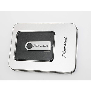 32GB Storage USB Flash Drive 3.0 with Tin Case/Box Set of 5 Thumb Drive Package. Flash Drive and Case for Weddings, Memories, Videos Perfect for Professional Photographers (Memories Label)