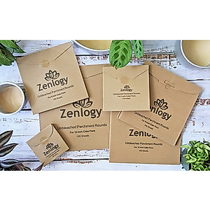Zenlogy 4 Inch Small Parchment Paper Rounds (200 Sheets) - Unbleached, Pre-cut, High Heat, Round Liners - Fits 4 inch Small Round Pans or Great for Lining, Freezing and Storing, and Separating