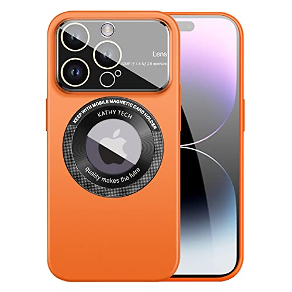 COOWEEK Magnetic iPhone 14 Pro Max Case - Full Camera Protection, Compatible with MagSafe (6.7 inches), Orange