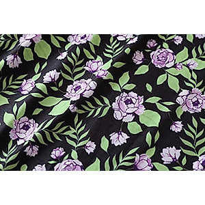 Vozanet Women's V Neck Sexy Pajamas Capri Sets Mexican Style Floral Sleepwear 2PCS Totem Casual Nighty Plus Size XL to 4XL, Purple, XXX-Large