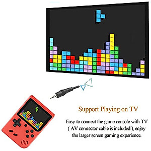 Handheld Game Console, Portable Retro Video Game Console with 400 Classical FC Games 3.0-Inch Screen 1020mAh Rechargeable Battery Support for Connecting TV (Red)