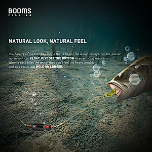 Booms Fishing CRR Carolina Ready Rigs for Bass Fishing Saltwater, 5pcs Brass Pre Rigged Carolina Rigs Kit, Fishing Weights Bullet Weights Carolina Keeper, 1/4oz Black