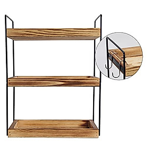 3 Tiers Bathroom Storage Organizer, Wooden Bathroom Countertop, Bathroom Trays and Kitchen Spice Rack for Counter