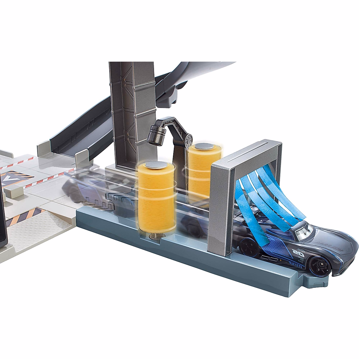 Disney Cars Toys Rust-Eze Tune-Up Center Toy Garage with Movie Themed Play Areas, Includes Jackson Storm Car, Transforming Feature, Elevator, Kids Birthday Race Gift Ages 4 and Older