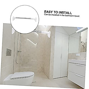 LIFKOME 3 Pcs Stainless Steel Roman Rod Rv Shower Curtain Shower Rod Holder Brown Curtain Rod Clothes Drying Rod Clothes Rod White Tension Curtain Rod Punch-free Curtain Rod Towel Rail Rv