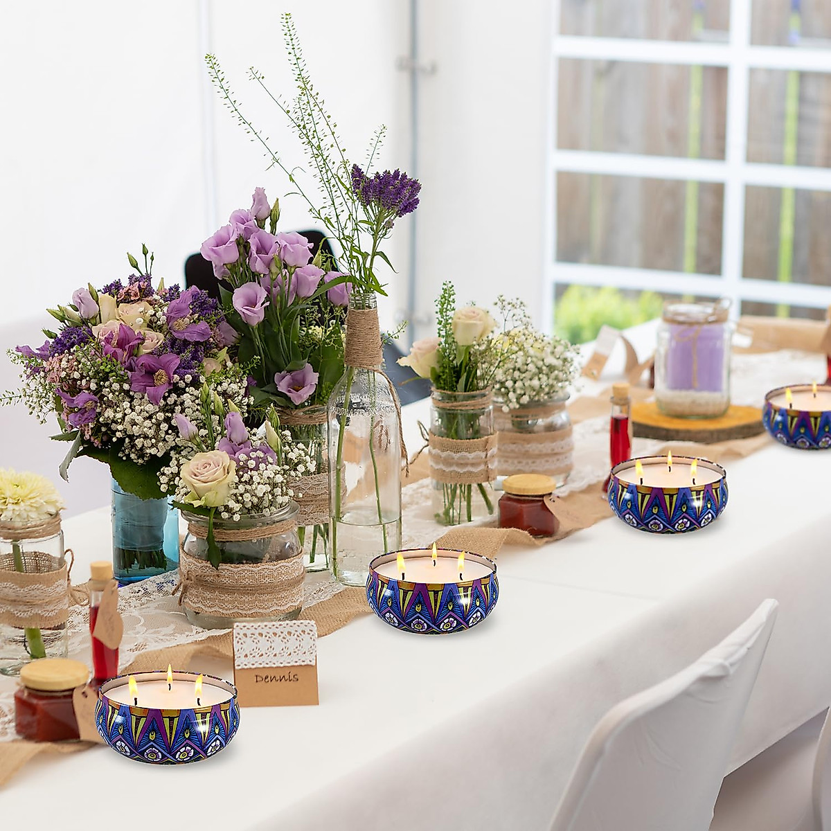 Citronella Candles 4 Pack 56oz in Total, Outdoor Large Candles 3-Wick Burning for 300 Hours, Hand Poured Non-Toxic Citronella Candles Suitable for Garden, Patio, Camping, Picnic and Barbecue