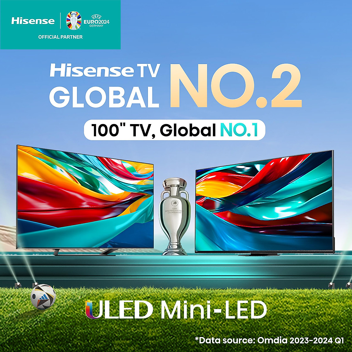 Hisense 65-Inch Class U6HF Series ULED 4K UHD Smart Fire TV (65U6HF, 2024) - QLED, 600-Nit Dolby Vision, Game Mode Plus VRR, HDR 10+, 240 Motion Rate, MEMC, Voice Remote, Compatible with Alexa, Black