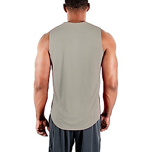 DEVOPS 3 Pack Men's Muscle Shirts Sleeveless Dry Fit Gym Workout Tank Top (X-Large, Black/Gray/White)
