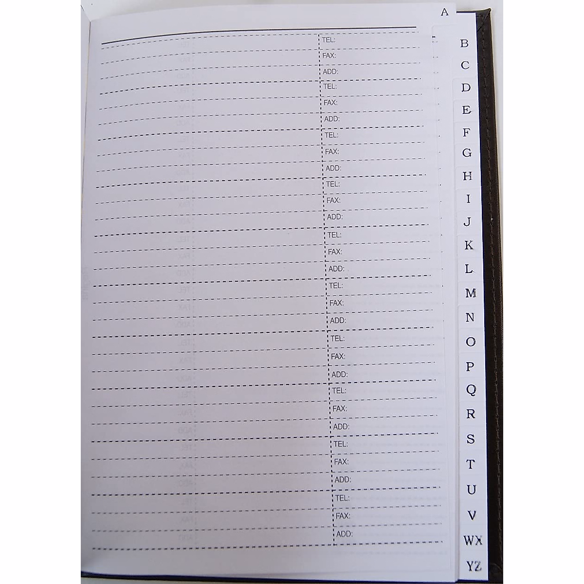 Planners Address & Contacts Book - Faux Brown Leather - 5 x 7 Inches