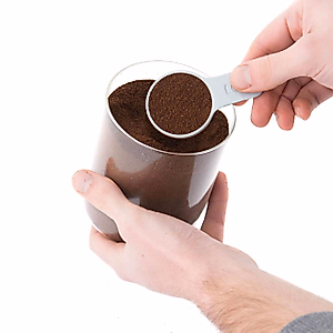 BergHOFF LEO 6Pc Food Storage Containers Set Glass Body And Measuring Spoon Round Blue Green Grey Airtight Lids Leakproof