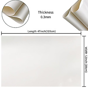 ZLIFA White Transparent Solid Color Jelly Vinyl Leather Sheets, Waterproof Mirrored Soft PVC Fabric Roll 12" x 47" for Crafts Bows Earrings Handbag