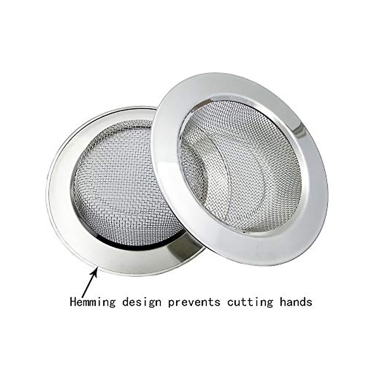 2 PCS Stainless Steel Kitchen Sink Strainers,Large Wide Rim 4.3" Diameter,Rust-Free,Perfect for Garbage Disposals Prevent Food Clogging Your Sink Fine Mesh