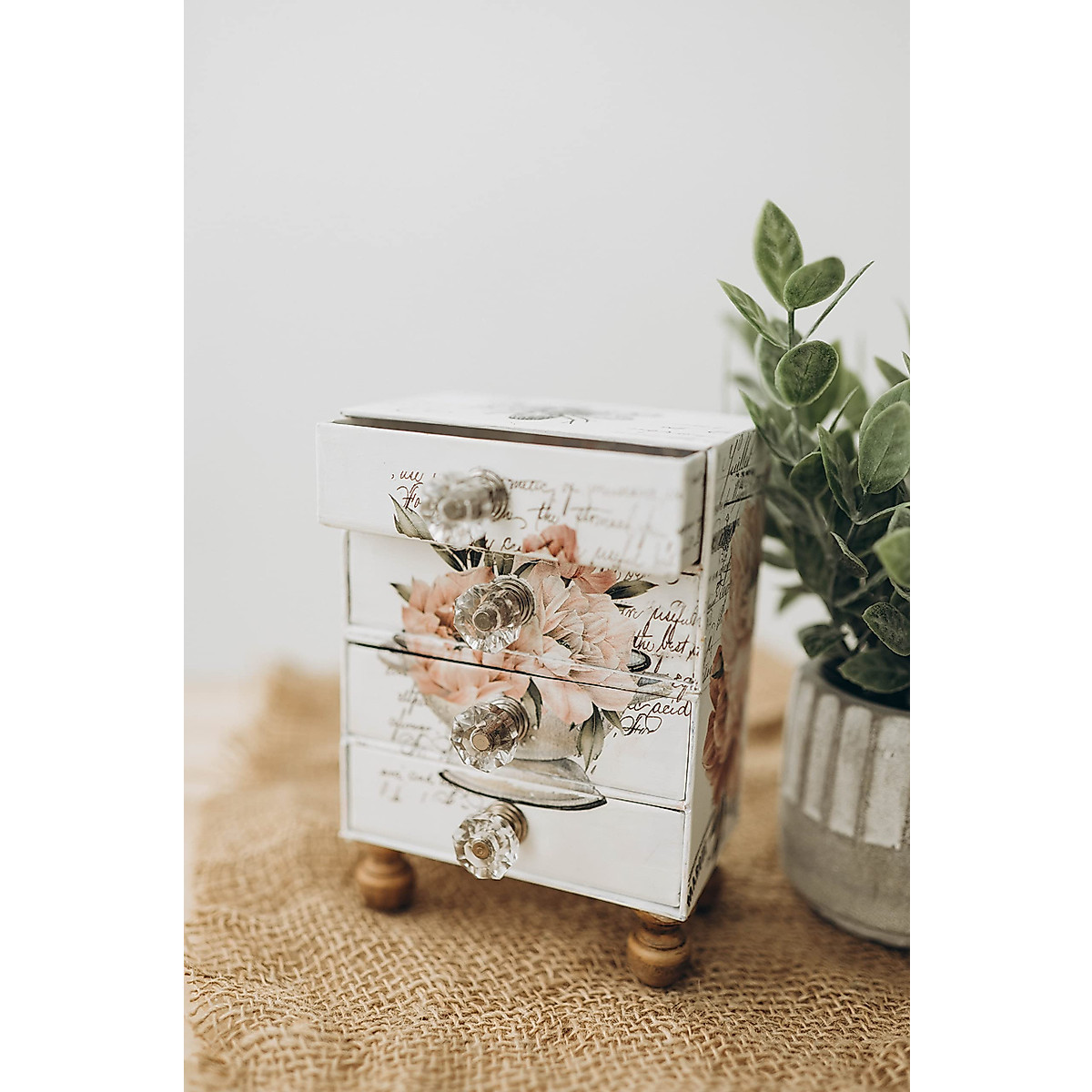 Rub on Transfers for Crafts and Furniture | 3 Design Sheets 6”x 12” | Home Decor Transfers | Furniture and Craft Decals | by Thymeless Designs (French Market Peonies)