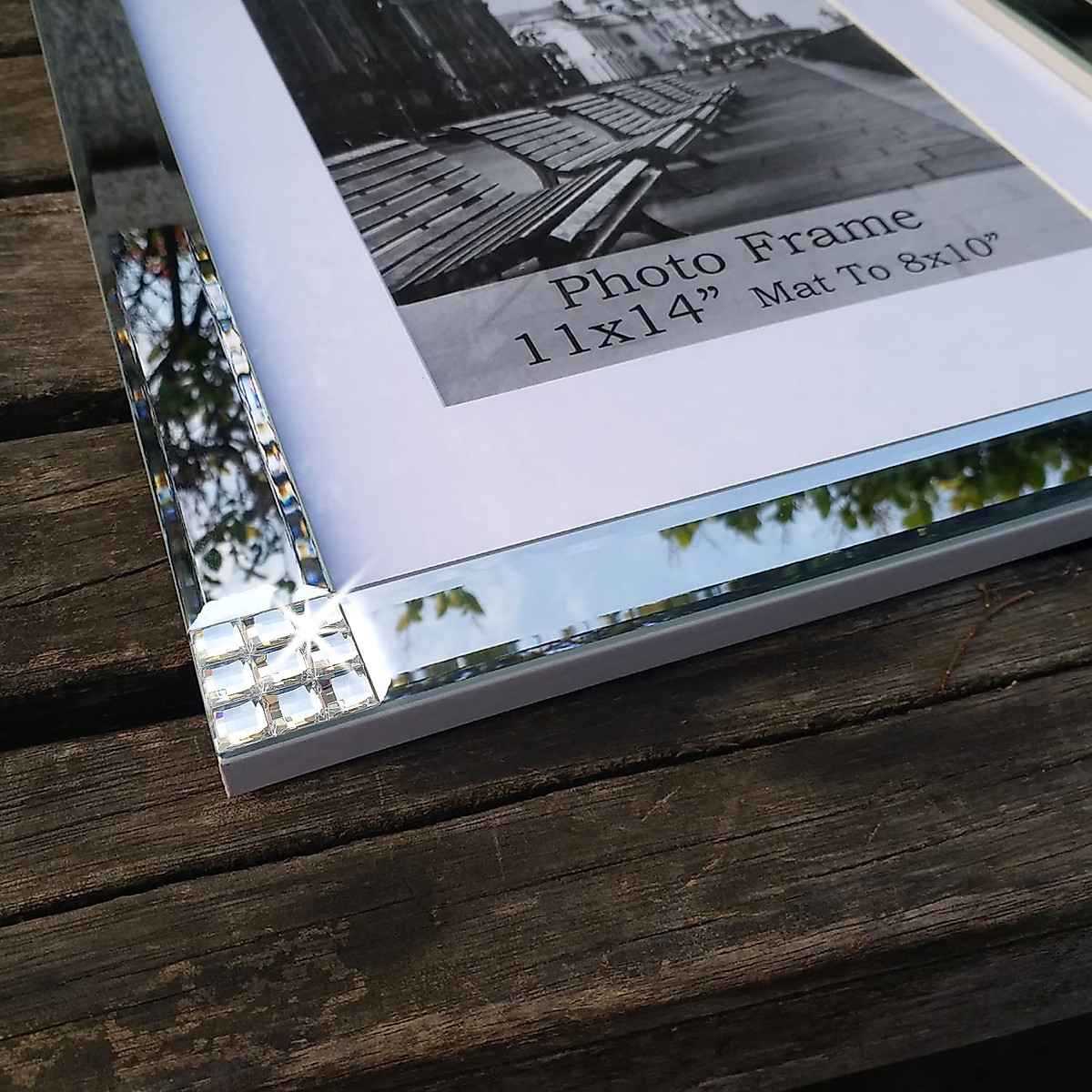 Meetart Standard Flat Silver Mirror Picture Frame 11x14 Inch With Mat For 8x10” Photo, Set Pack of 2 Piece, Wall Hang Portrait Or Landscape for Wall Decor Upgrade With Better Package。