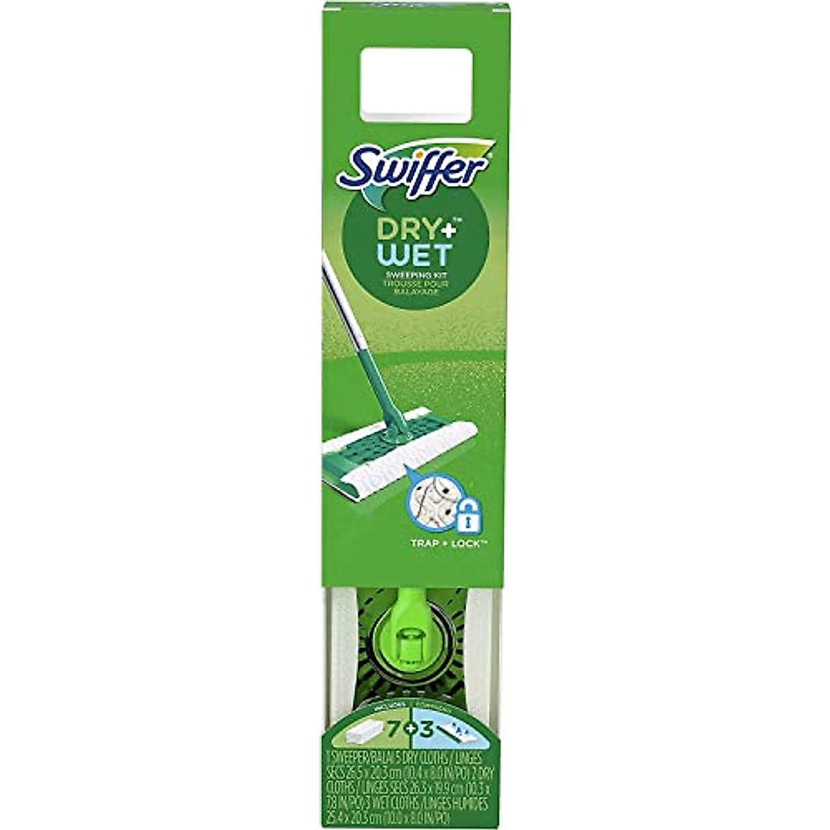 Swiffer Sweeper Dry + Wet Multi Sweeping Kit (1 Sweeper, 7 Dry Cloths, 3 Wet Cloths)