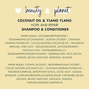 Love Beauty and Planet Coconut Oil & Ylang Hope and Repair Shampoo and Conditioner for Dry and Damaged Hair 2 Count, 13.5 oz each, Paraben , Silicone Free, Vegan