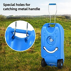 YITAHOME 10.6 Gallon Large Capacity Portable Water Holding Tank with Catching Metal Handle Odorless Tote for Camper with Large Wheels, Filling Port, Hose, Faucet, 2 Handles for Easy Carry & Fast Empty