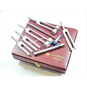 Set of 6 EA Tuning Forks Set Medical Surgical Chiropractic Physical Diagnostic Instruments Tuning Fork + Free Reusable Penlight