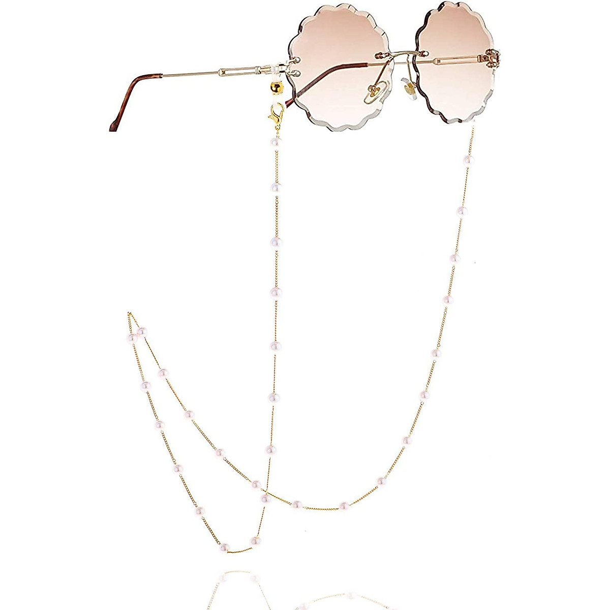 BLOOMMAY Pearl Eyeglass Chains for Women 18K Gold Plated Sunglasses Eyewear Elegant Strap Holder Women's Eyeglass Chains