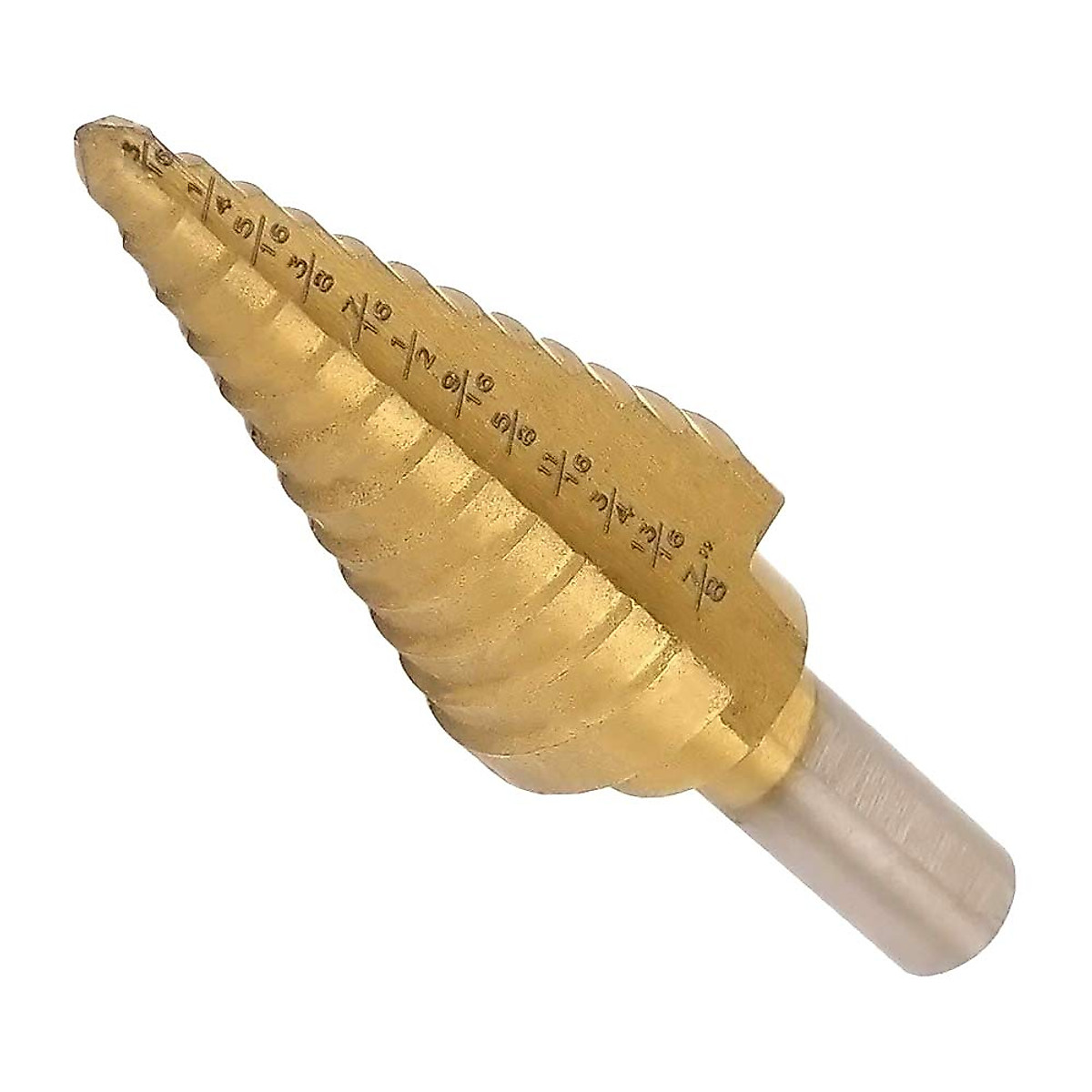 Saiper Titanium Step Drill Bit 3/16" to 7/8" (12 Step Sizes) HSS 4241 Triangle Handle Step Drill Bits Drill Holes for Plastic, Aluminum, PV Plate