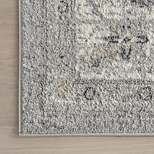 nuLOOM Gena Medallion 13x15 Area Rug for Living Room Bedroom Dining Room Kitchen, Light Grey/Ivory