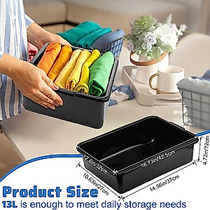 Sherr 10 Pcs 13L Plastic Bus Tubs Bus Tubs Restaurant Food Service Bus Tubs Commercial Bus Box with Handles Wash Basin Tray for Home Daily Use, Toys, Restaurant Hotel Food Service, Black