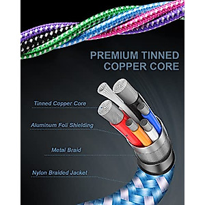 iPhone Charger Cord, [3FT-4Pack] Nylon Braided USB to Lightning Cable, [MFi Certified] Apple Fast Charging Syncing Cord Compatible with iPhone 14/13/13 Pro/13 Mini/12/12 Pro Max/11/11 Pro/8 Plus/8/XR