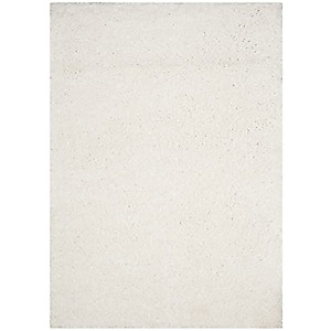 SAFAVIEH Polar Shag Collection 5'1" x 7'6" White PSG800B Solid Glam 3-inch Extra Thick Area Rug