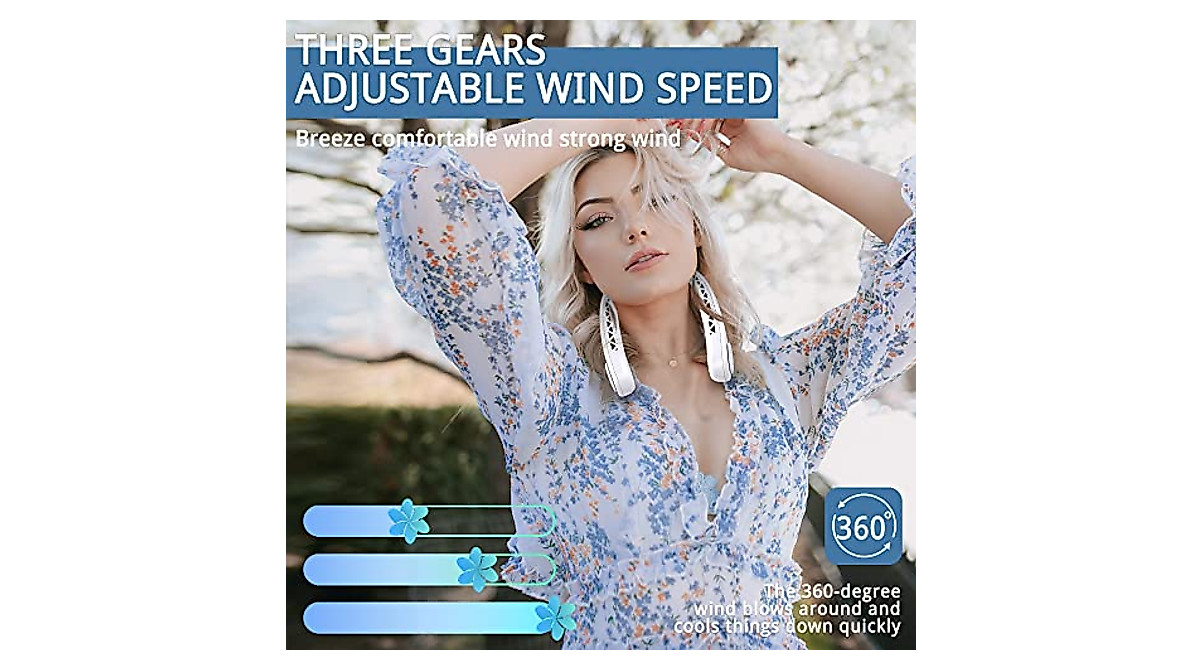 Peiyuu Portable Neck Fan - Hands-Free, Quiet Cooling