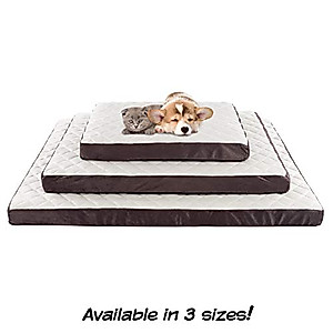 PETMAKER Dog Bed Collection– Charcoal Infused Egg Crate Style Foam Pet Bed with a Plush Cover – 26x19 Dog Bed for Small Dogs up to 35lbs (Brown)