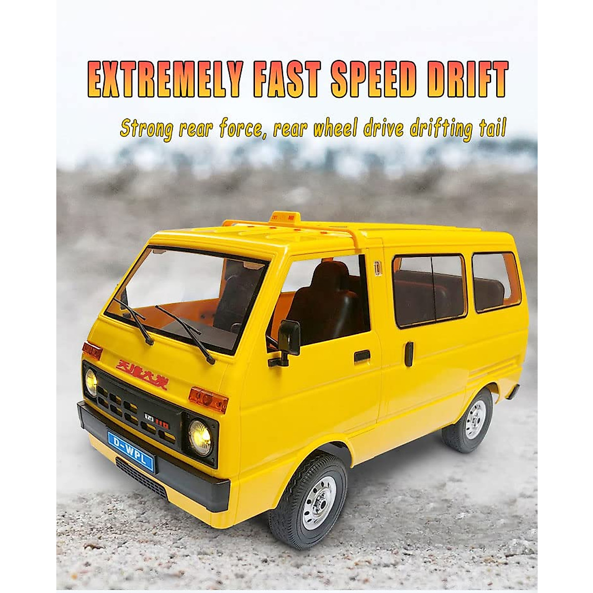 The perseids Remote Control Car WPL D42 RTR RC Drift Cars, 1/10 Full Scale RC Rock Crawler 2.4Ghz Offroad RC Truck and Trailer All Terrain Car RC Racing Climb Vehicle High Speed Van Car