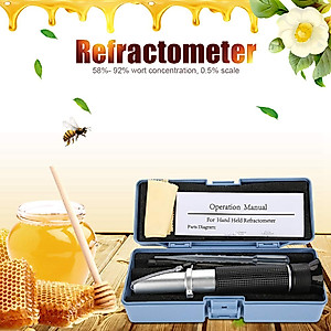 TEUOPIOE 58~92% Wort Specific Gravity Refractometer Beer Fruit Juice Wine Sugar Test
