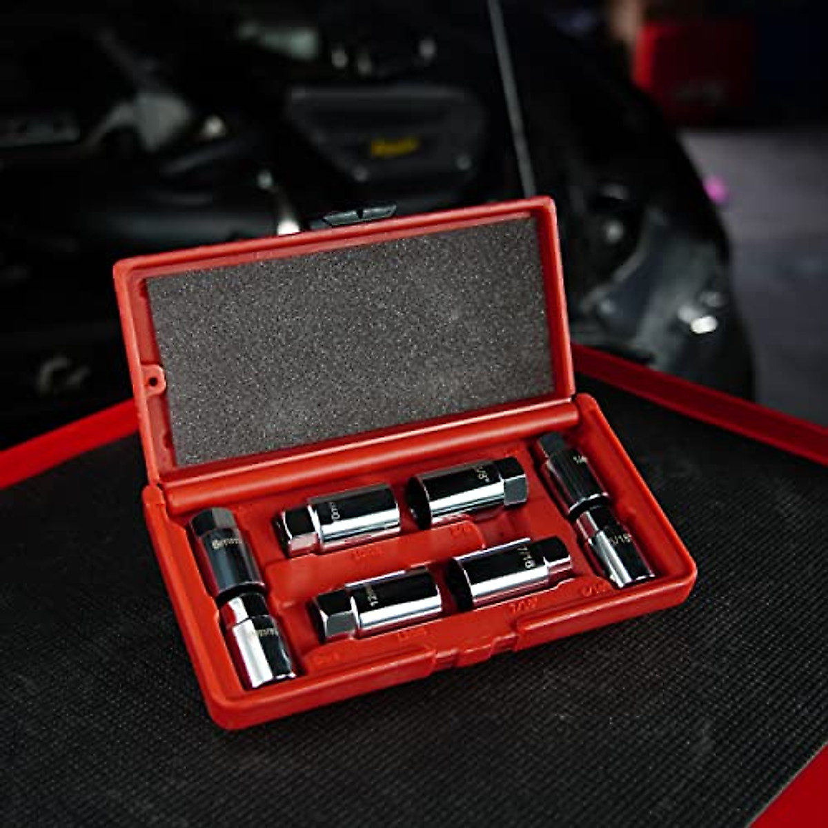 ABN Stud Extractor Set, Broken Stud Removal Socket 8-Piece SAE & Metric Stud Remover Set – Stud Puller Sockets