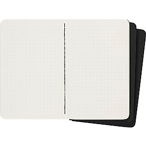 Moleskine Cahier Journal, Soft Cover, Pocket (3.5" x 5.5") Dotted, Black, 64 Pages (Set of 3)
